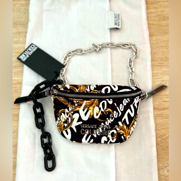 Versace | Bags | Versace Jeans Couture Small Bag Bnwt With Silver Chain ...